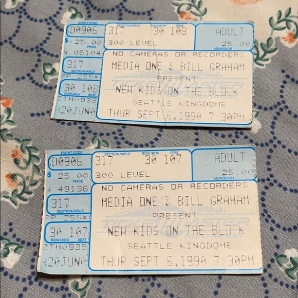 Vintage | Other | New Kids On The Block Ticket Stub 99 Seattle 90s ...